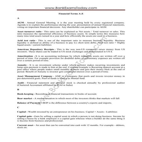 Financial Terms (A - Z) | DOCX