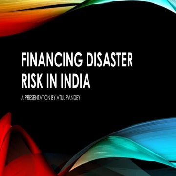 Financing Disaster Risk in India | PDF