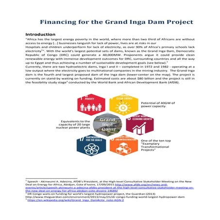 Financing for the Grand Inga Dam Project | PDF