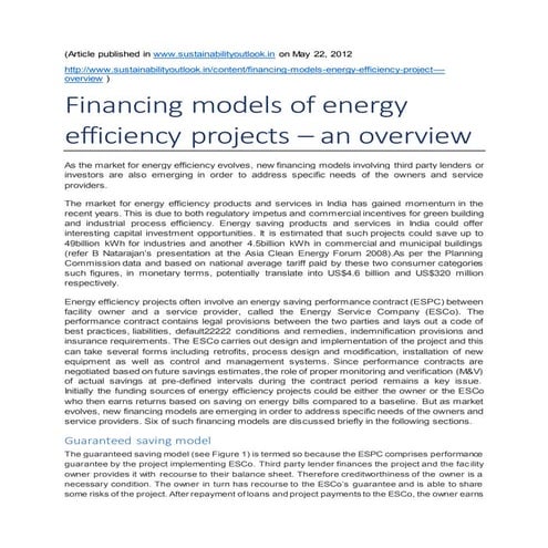 Financing models for energy efficiency projects | DOCX