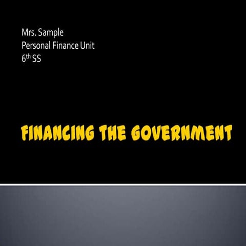 Financing the government | PPT