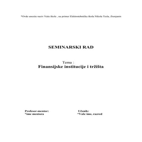 Finansijske institucije i trzista trziste kapitala | PDF