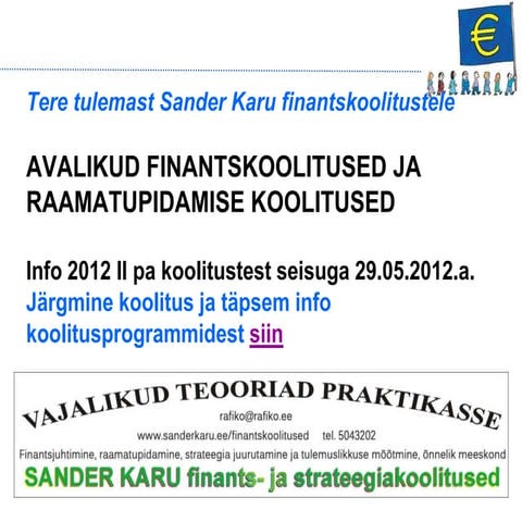 Finantskoolitused ja raamatupidamise koolitused | PPTX