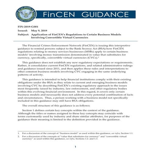 FinCEN Guidance on Convertible Virtual Currencies | PDF