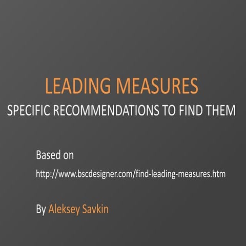 How to find leading measures - ready to use guide | PPT