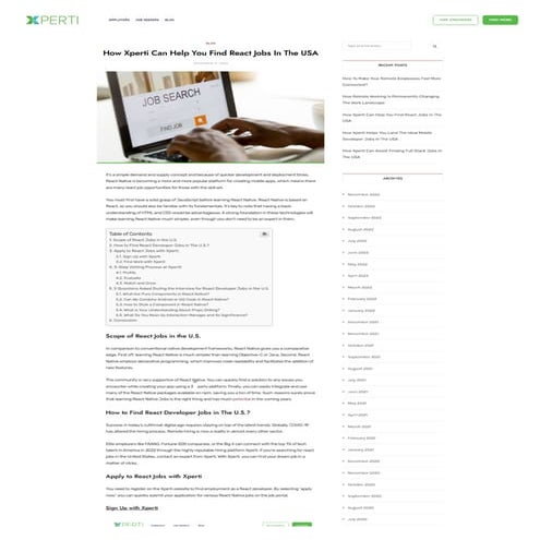 How Xperti Can Help You Find React Jobs In The Usa Pdf