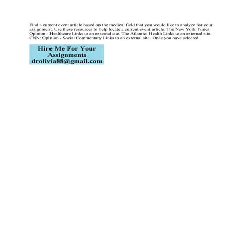 Find a current event article based on the medical field that you would.pdf