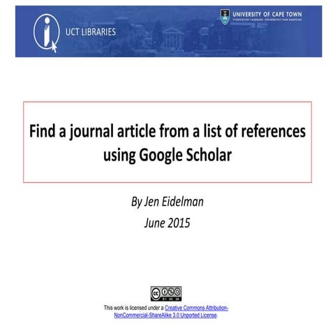 Find a journal article from Google Scholar 2015 | PPT
