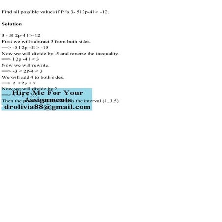 Find all possible values if P is 3- 5l 2p-4l -12.Solution3 -.pdf