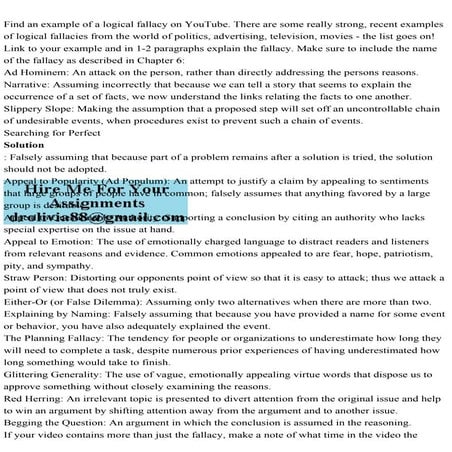 Find an example of a logical fallacy on YouTube. There are some real.pdf