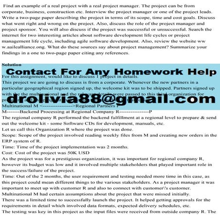 Find an example of a real project with a real project manager. The pr.pdf