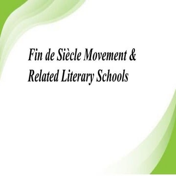 fin de siecle. Pptx Greek explanation and literature based | PPTX