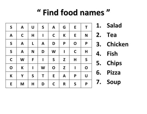 Find foods name | DOCX