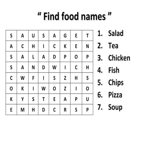 Find foods name | DOCX