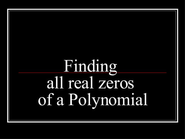 Rational Root Theorem | PPTX