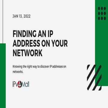Finding An IP Address on Your Network | IP Address Buyer | How to Sell ...