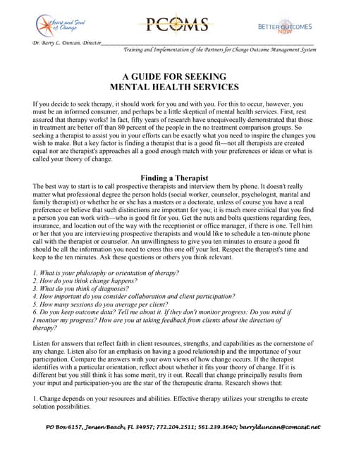 Child Outcome Rating Scale (CORS) | PDF