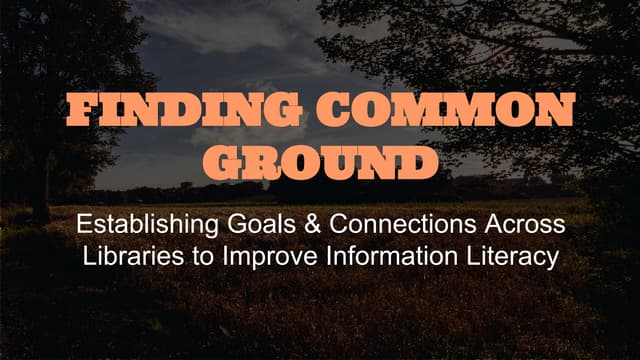 Finding common ground | PPTX