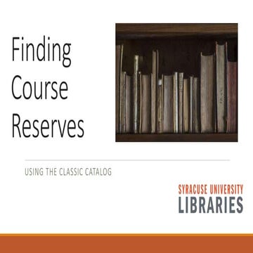 Changes in course reserves | PPT