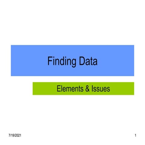 Finding data | PPT