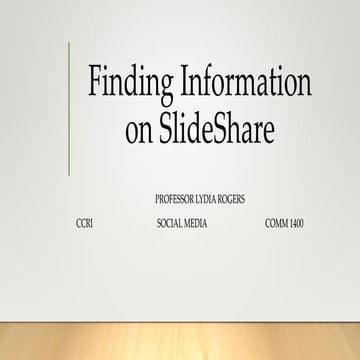 Finding Information on SlideShare | PPTX