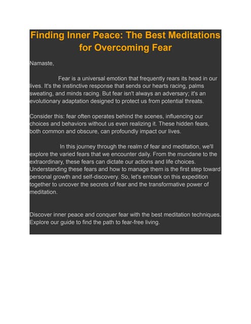 Fear | ODP | Mental Health | Diseases and Conditions