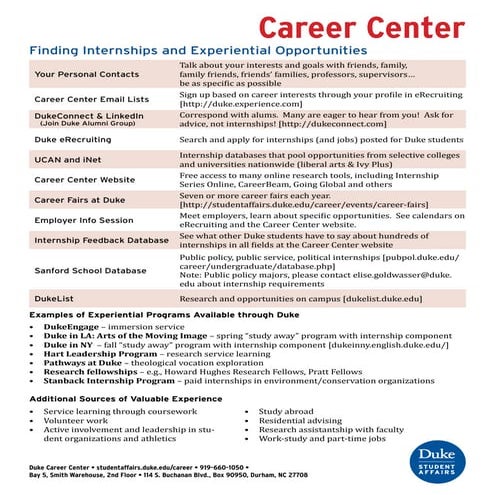 First-Year Career Development Checklist | PDF