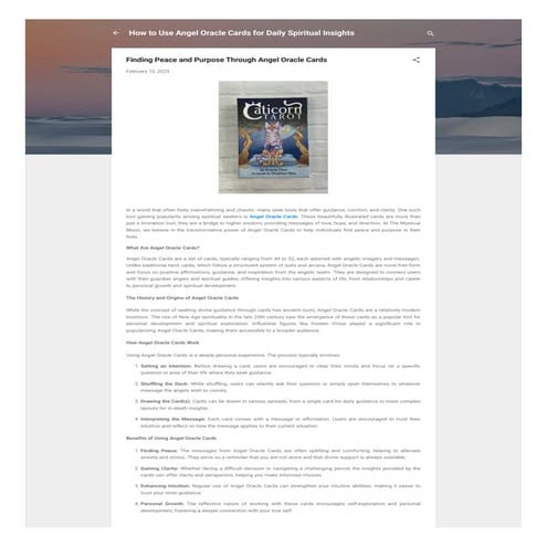 Finding Peace and Purpose Through Angel Oracle Cards | PDF