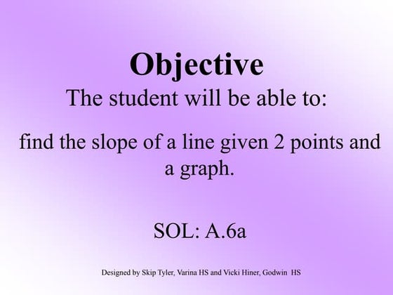 Finding Slope Rise over Run for elementary students | PPT
