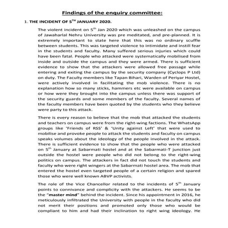 Findings of the enquiry committee | PDF