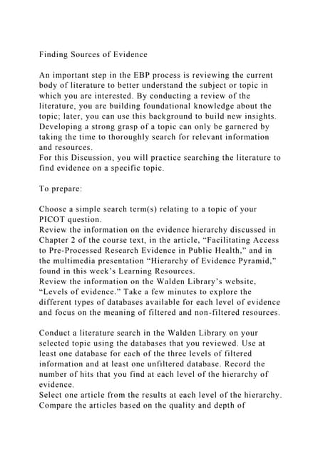 Review the reading materials about the different approaches .pdf