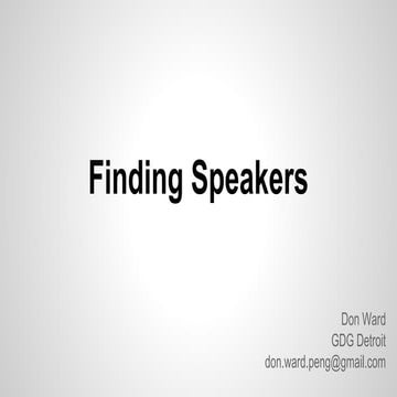 Finding speakers | PDF