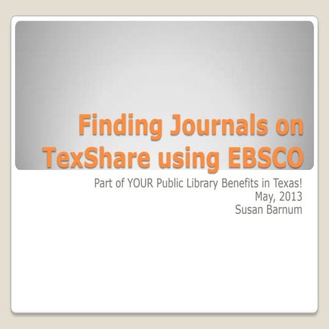 Finding specific journals on texshare | PPTX | Computing | Technology & Computing