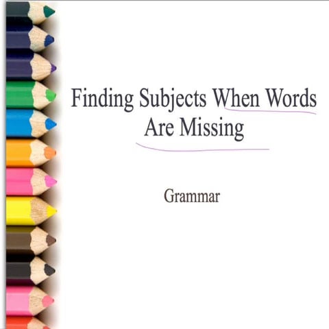 Finding subjects when words are missing | PDF