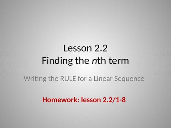 3) finding the_nth_term | PPT