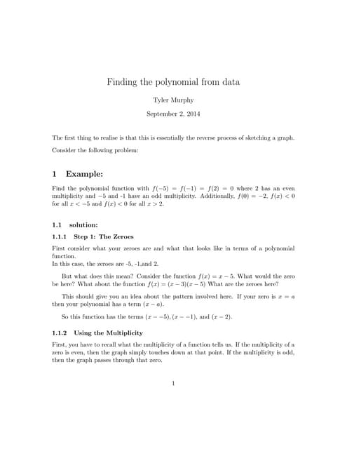 Graphing polynomial functions (Grade 10) | PPTX | Computing ...