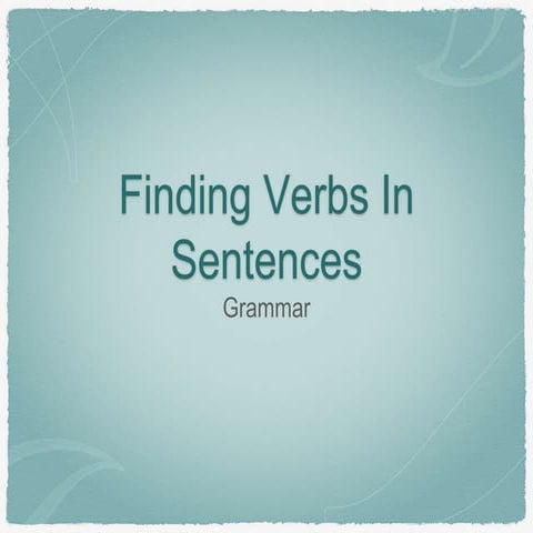 Finding verbs | PPTX