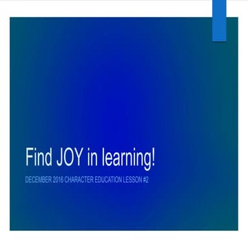 Find joy in learning! lesson #2 | PPTX