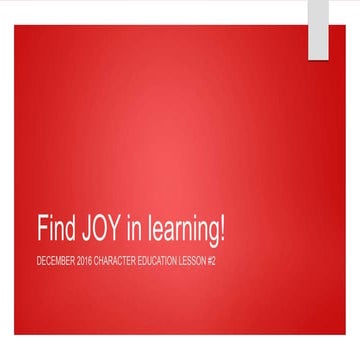Find joy in learning! lesson #3 | PPT