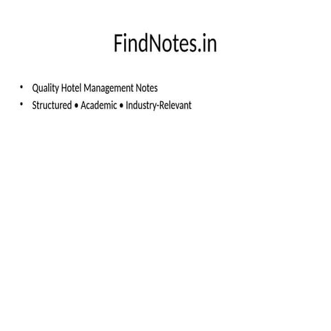 FindNotes.in: Curriculum-Aligned Notes for Hospitality and Hotel ...