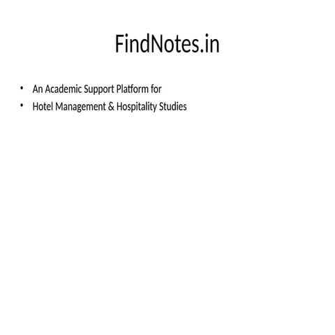 FindNotes.in: An Academic Support Platform for Hotel Management and ...