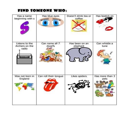 Find someone who (version for all-age setting) | DOC