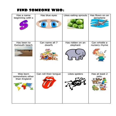 Find someone who (version for children) | DOC