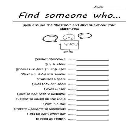 Find someone who… | PDF