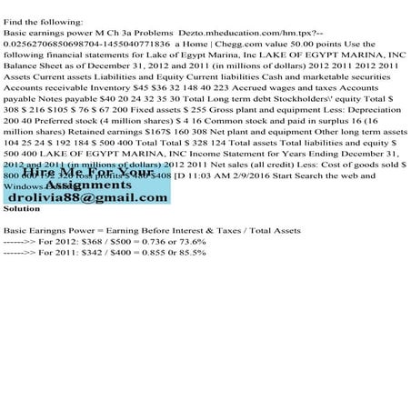 Find the followingBasic earnings power M Ch 3a Problems Dezto.mh.pdf