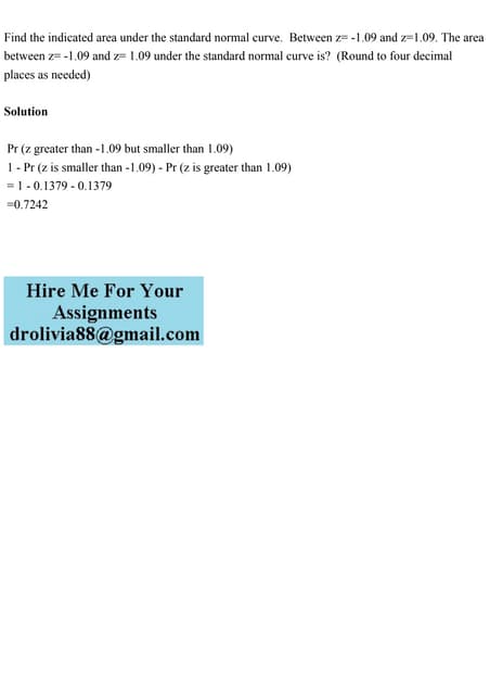 Find the indicated area under the standard normal curveTo the .pdf