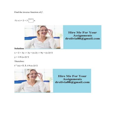 Find The Inverse Function Of F F X 2 3 X Solu Docx