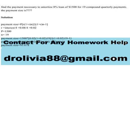 find the payment necessary to amortize 8 loan of $1500 for 19 compo.pdf