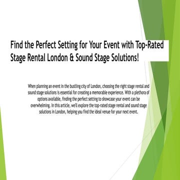 Find the Perfect Setting for Your Event with Top-Rated Stage Rental ...