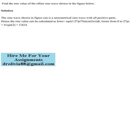 Find the rms value of the offset sine wave shown in the figure below ...